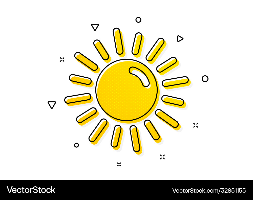 Sun icon hot weather sign Royalty Free Vector Image