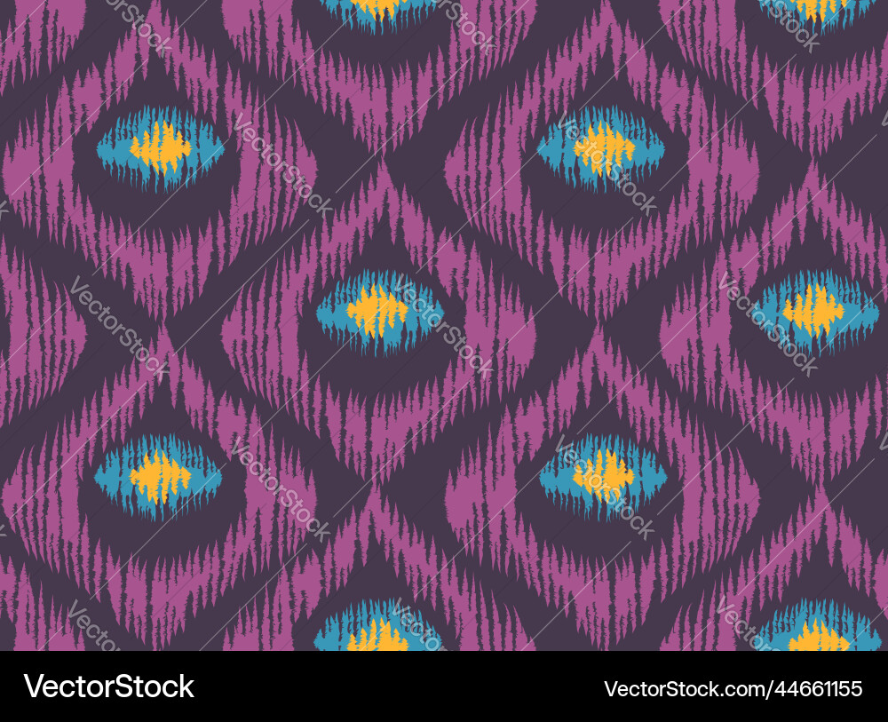 Vintage seamless pattern in ikat style Royalty Free Vector