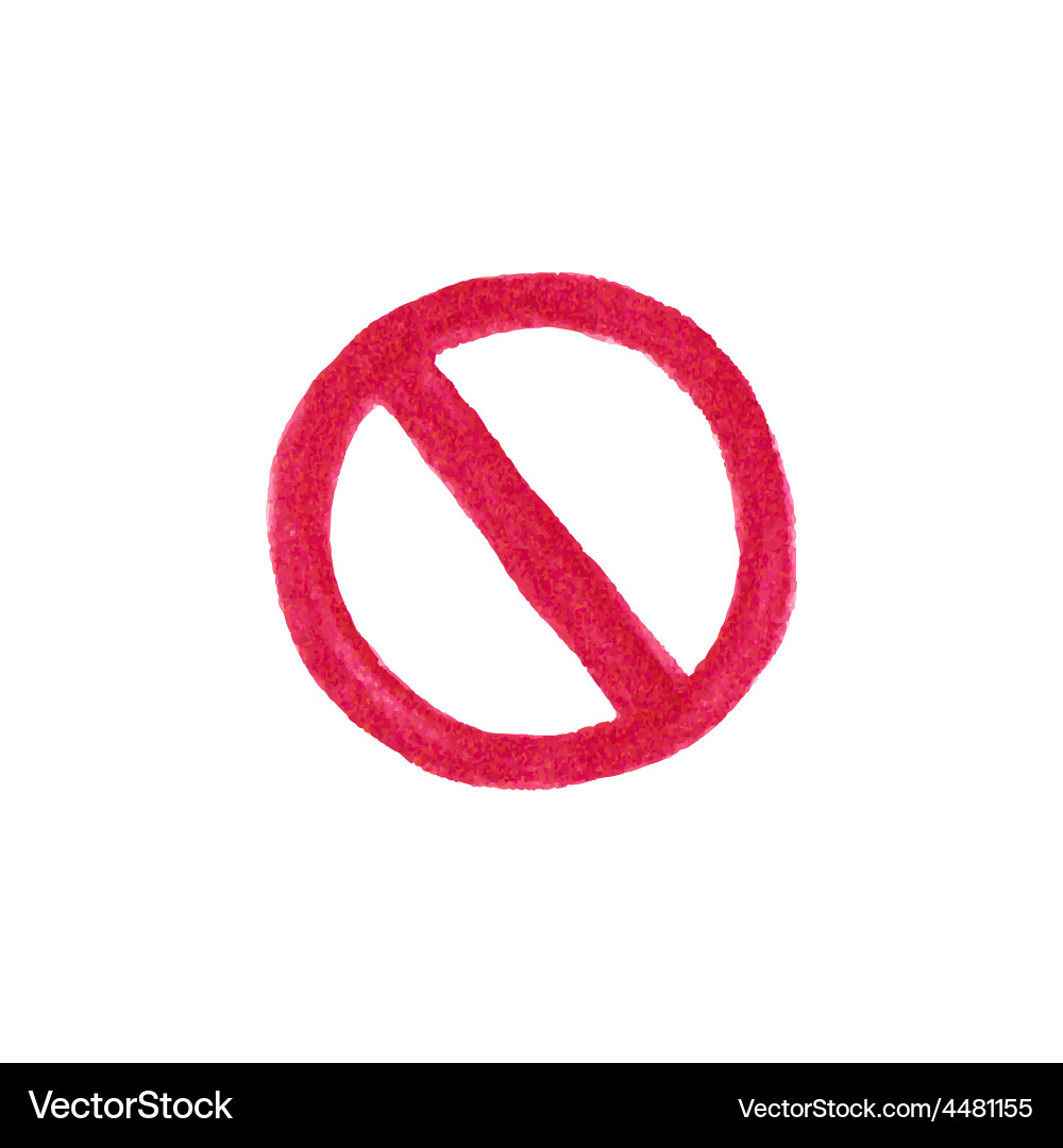 Watercolor restriction sign on the white Vector Image