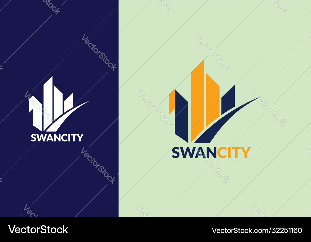 Abstract swan shape architecture building symbol Vector Image