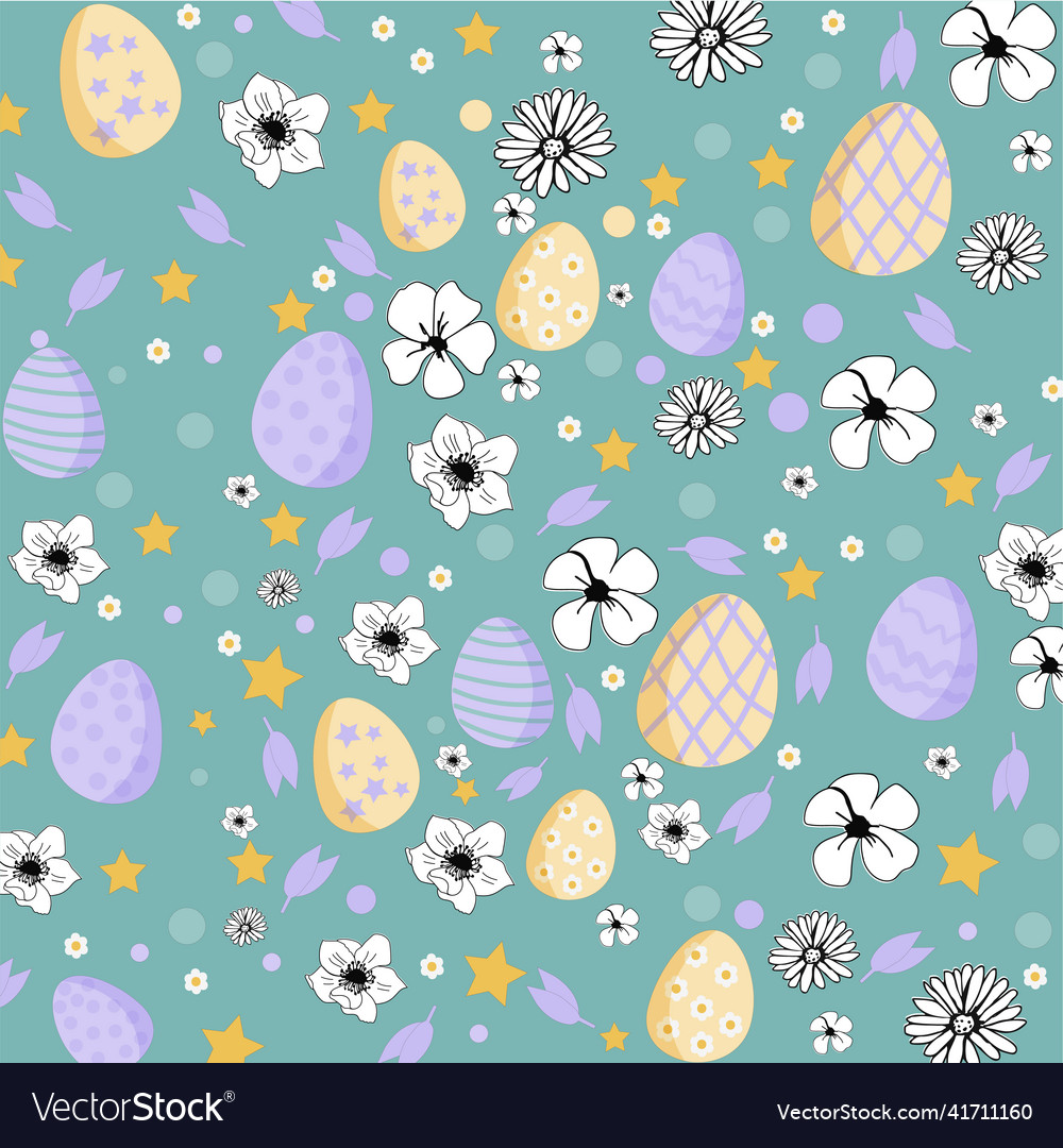 Blue easter egg pattern background Royalty Free Vector Image