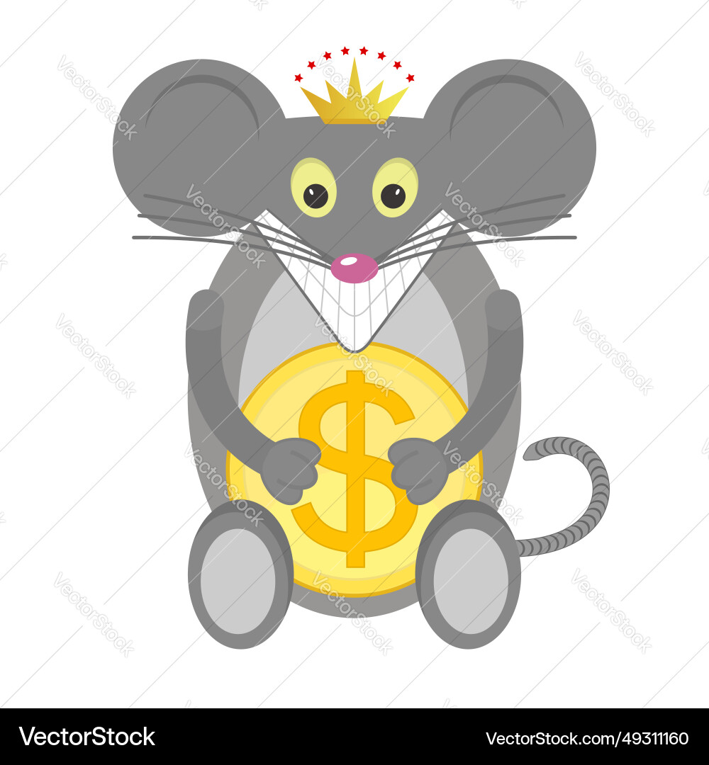 Cartoon mouse with money Royalty Free Vector Image