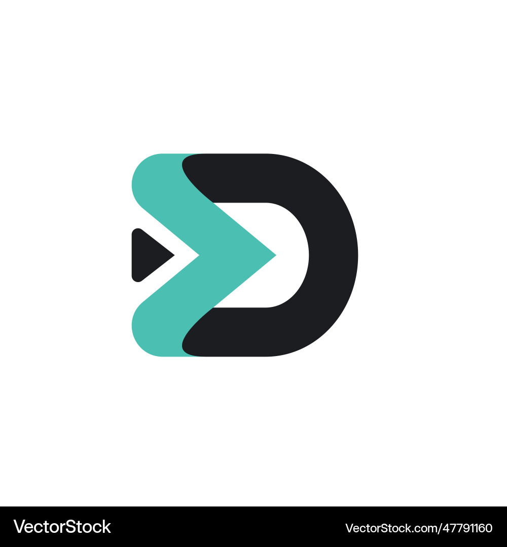 D letter arrow icon concept design Royalty Free Vector Image