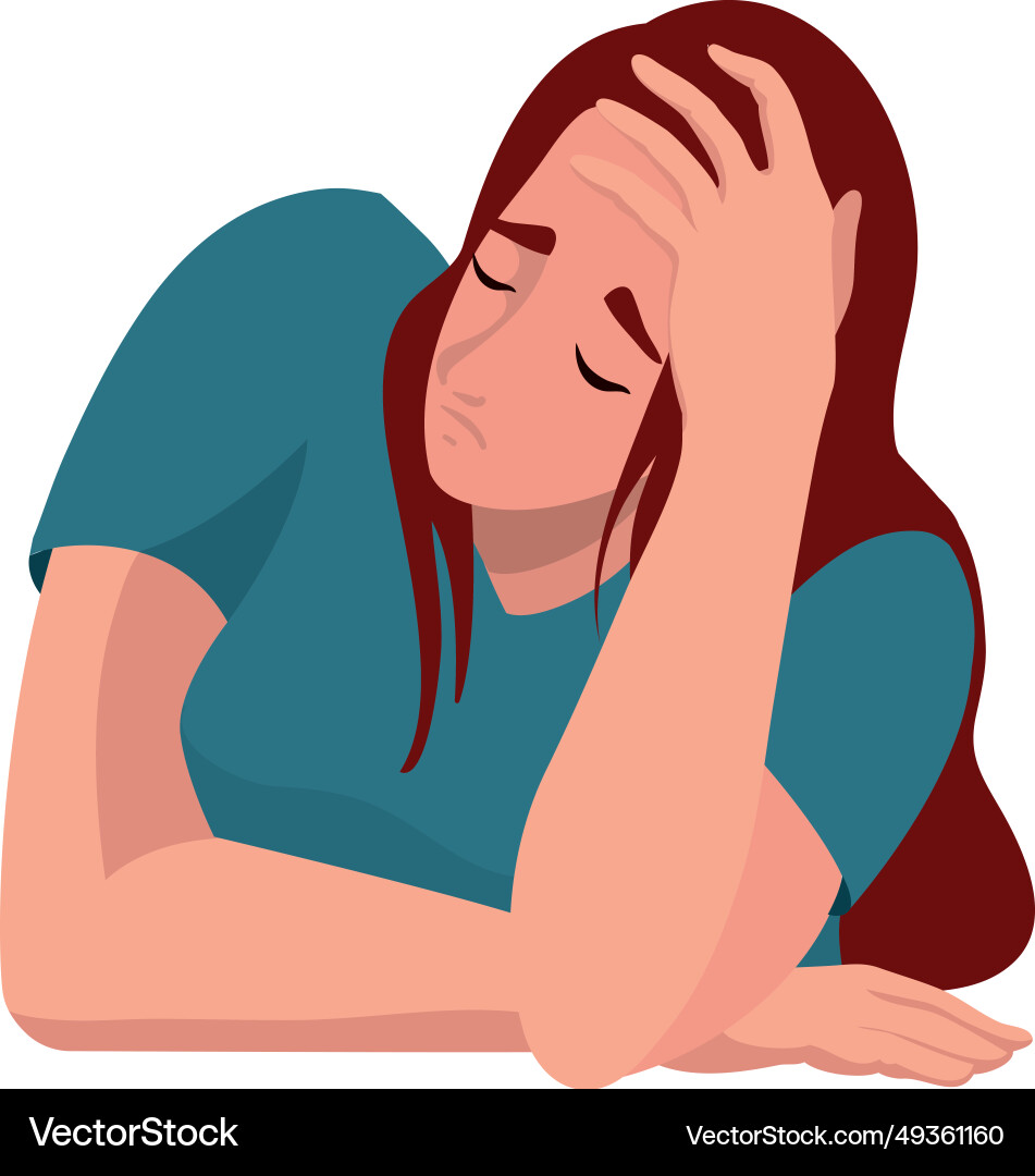 Depression woman unhappy Royalty Free Vector Image