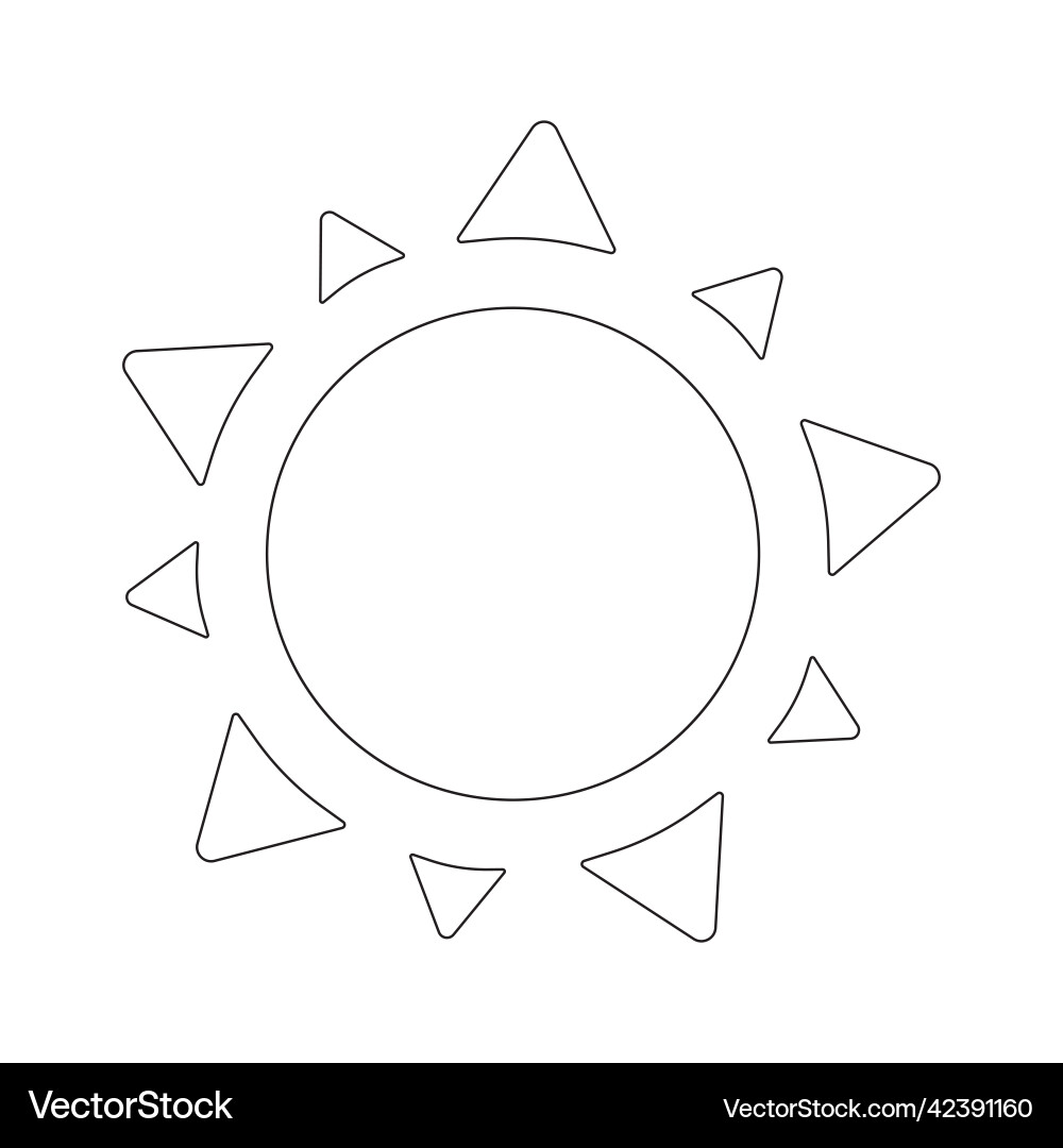 Doodle cartoon sun line art Royalty Free Vector Image