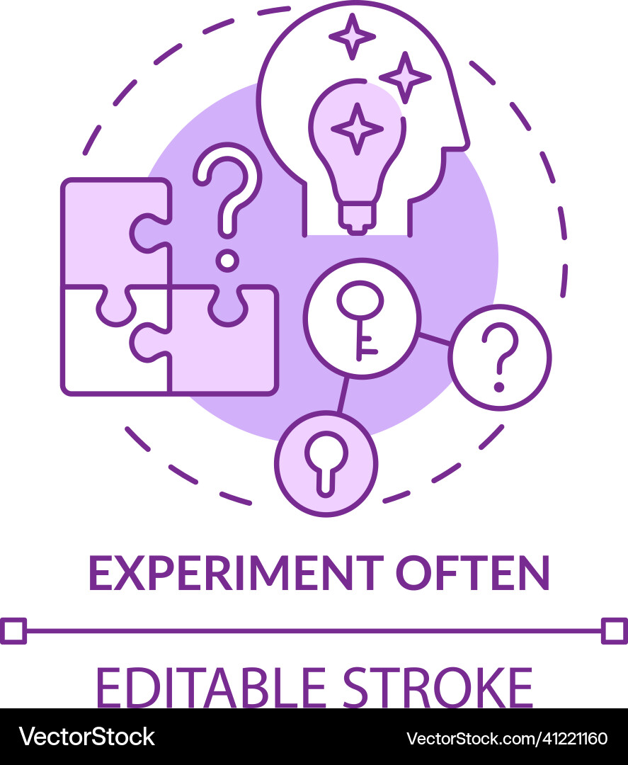 Experiment often purple concept icon Royalty Free Vector