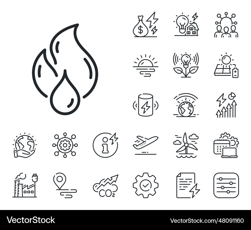 Flammable fuel line icon fire energy sign Vector Image