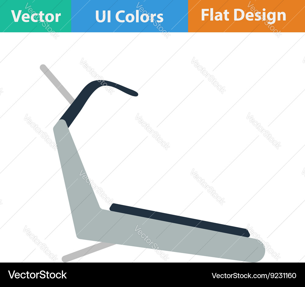 Flat design icon of treadmill Royalty Free Vector Image