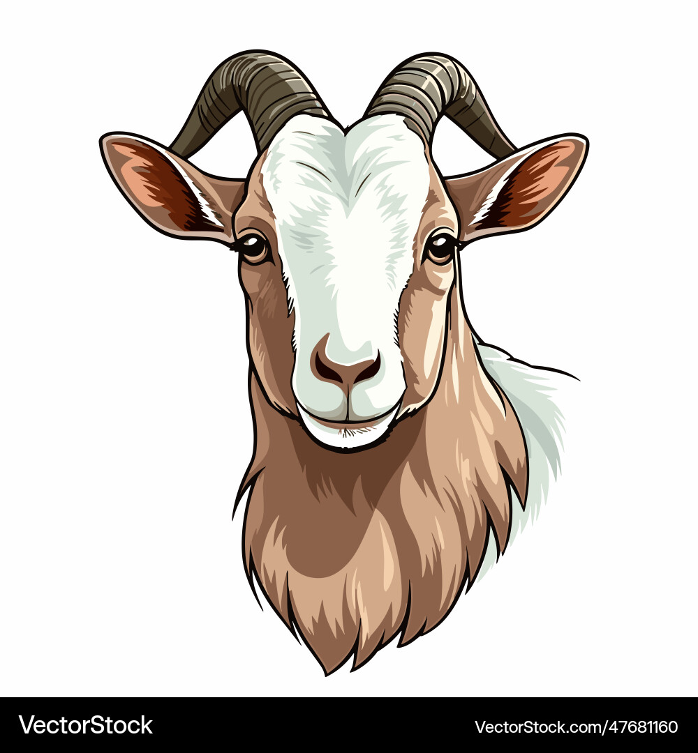 Goat hand-drawn doodle style cartoon Royalty Free Vector