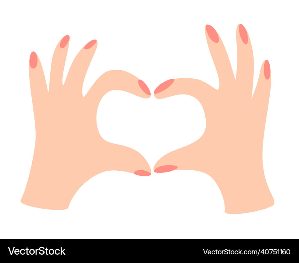 Heart shape hand two hands making sign love Vector Image