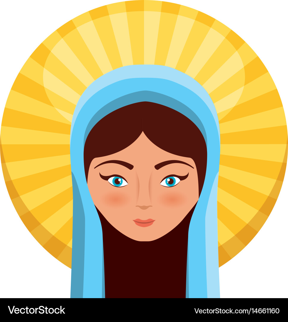 Holy virgin mary icon Royalty Free Vector Image