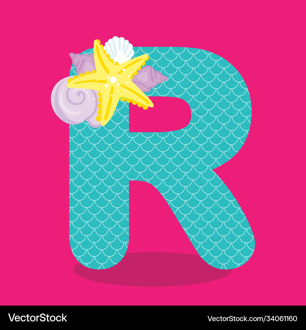 Mermaid alphabet r 18 Royalty Free Vector Image