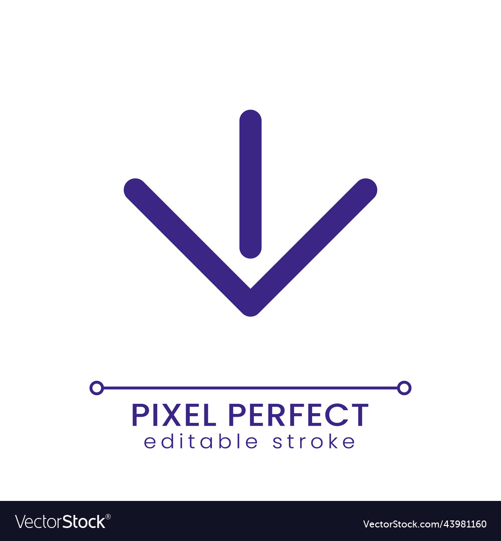 Move downward pixel perfect rgb color ui icon Vector Image