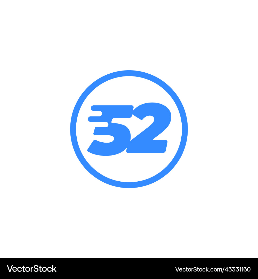 Number 52 speed modern icon logo Royalty Free Vector Image