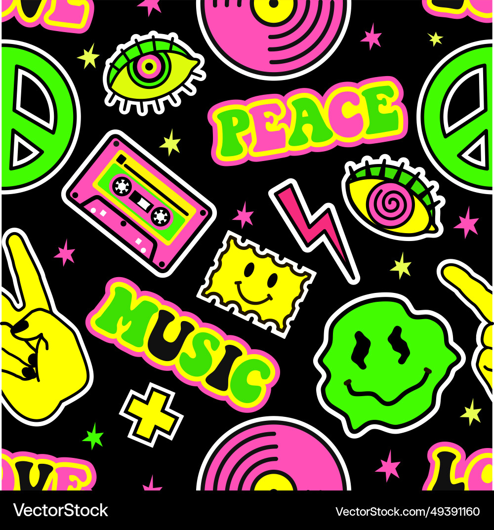 Seamless pattern for retro music party nostalgia Vector Image