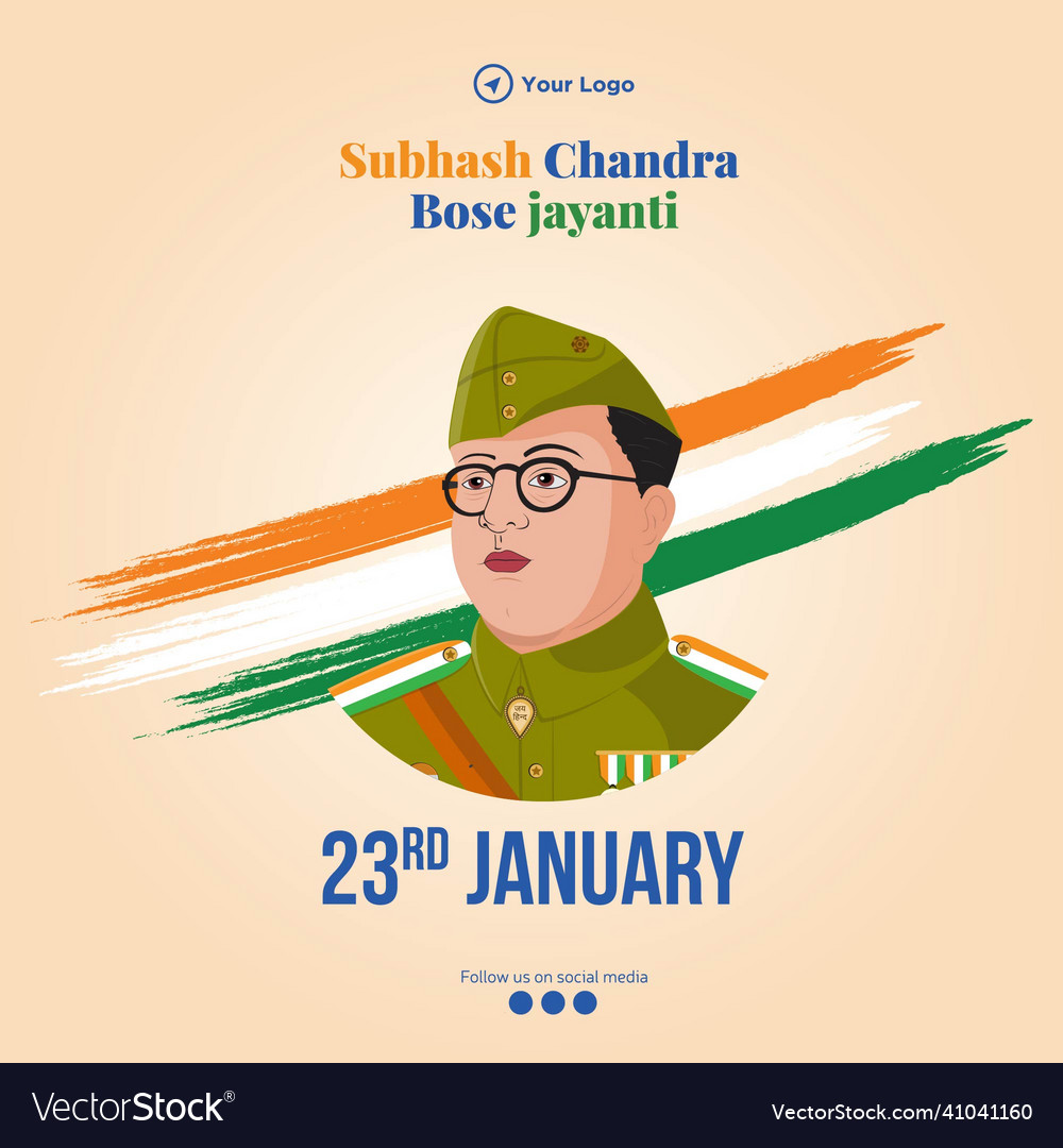 Subhash chandra bose jayanti banner design Vector Image