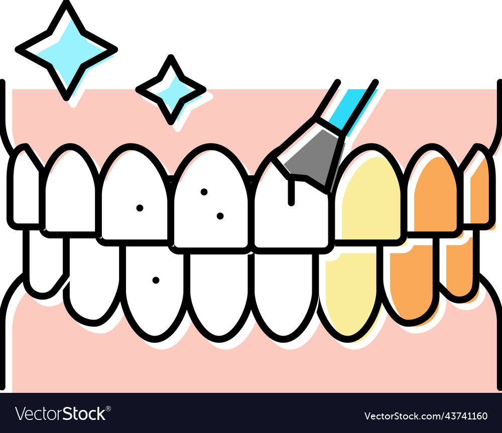 Teeth whitening color icon Royalty Free Vector Image