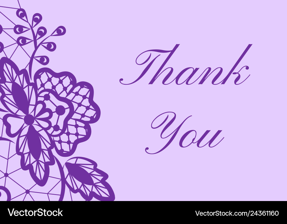Thank you lace card Royalty Free Vector Image - VectorStock