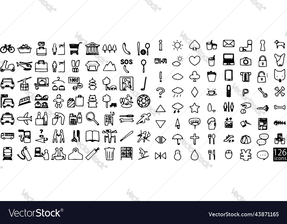 126 sets of hand-drawn icons Royalty Free Vector Image 126 sets of hand-drawn icons Royalty Free Vector Image