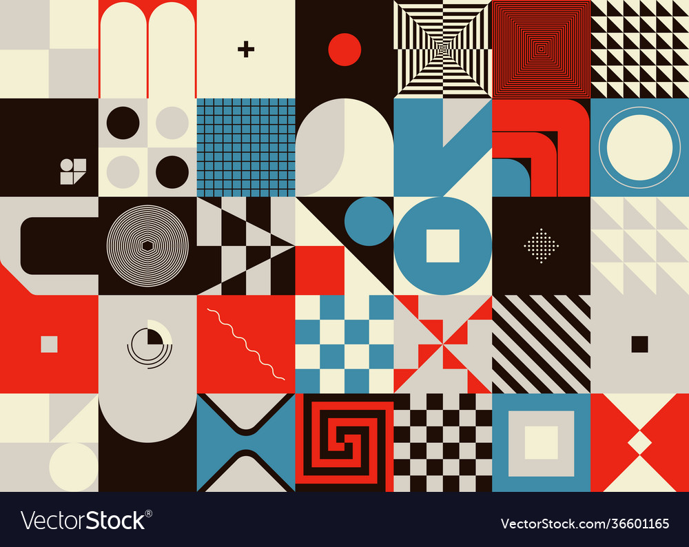 Abstract geo art pattern composition Royalty Free Vector