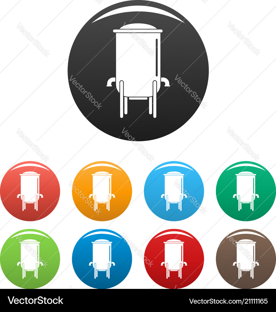 Barrel icons set color Royalty Free Vector Image