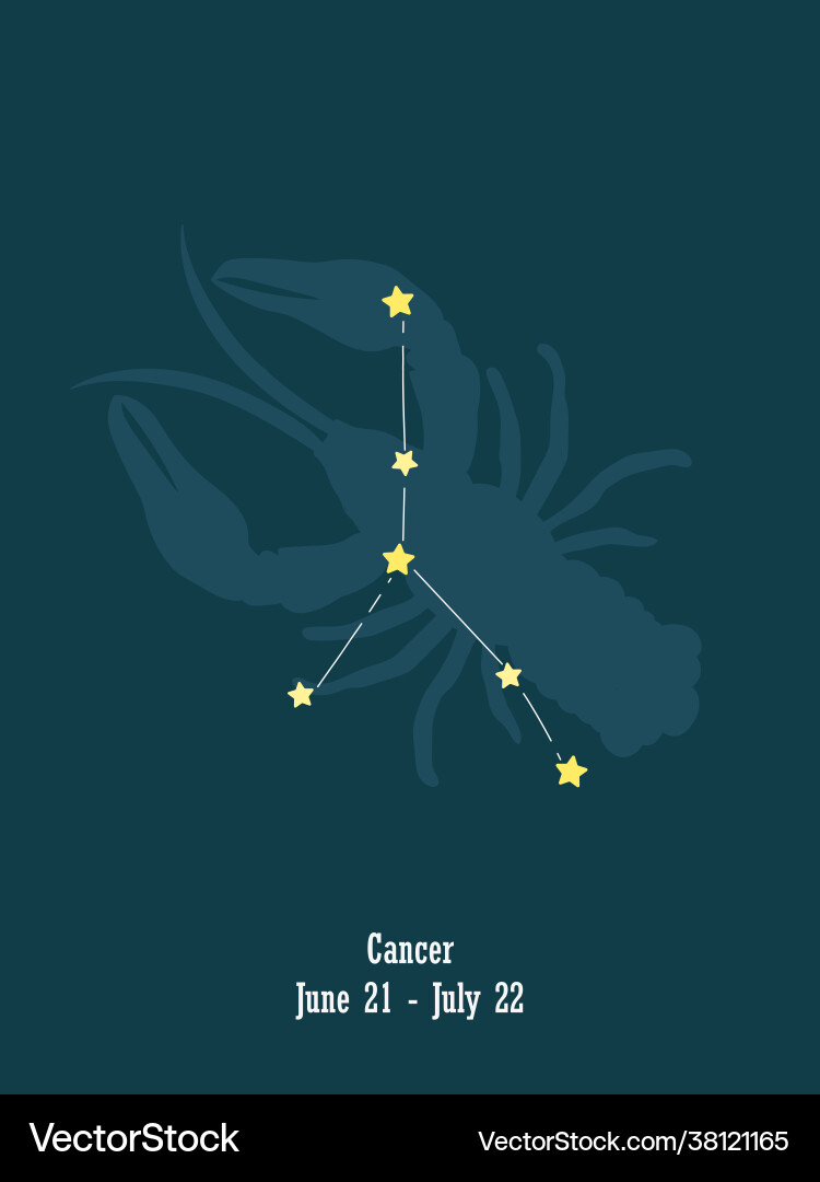 Cancer graphic horoscope Royalty Free Vector Image