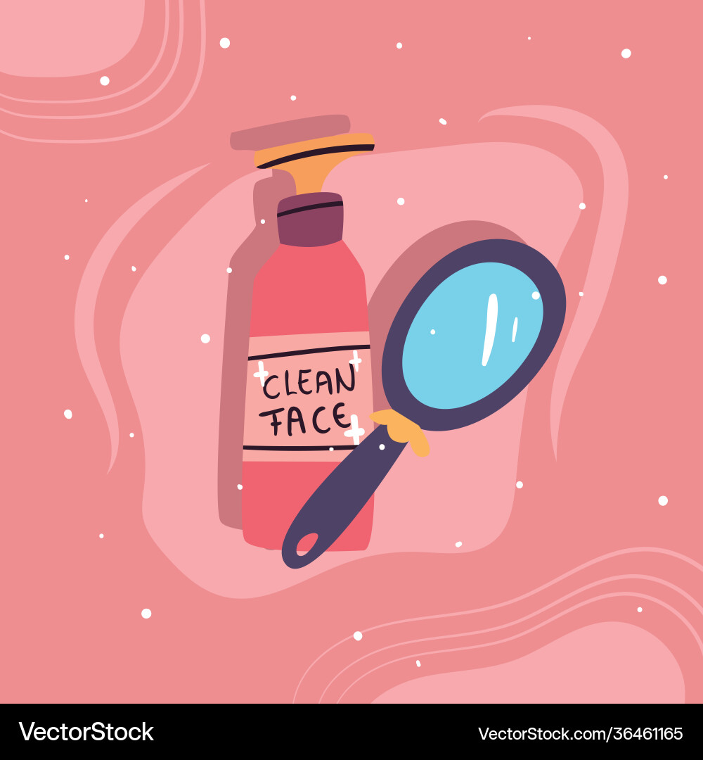 Cosmetic clean face and mirror design Royalty Free Vector