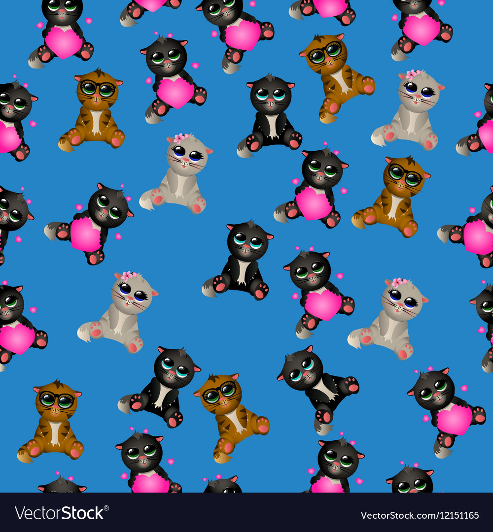 Cute cat pattern Royalty Free Vector Image - VectorStock