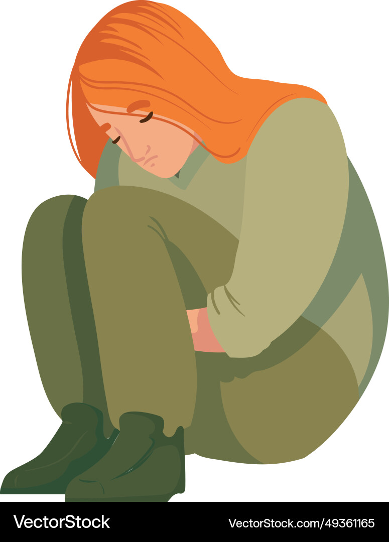 Depression woman loneliness Royalty Free Vector Image