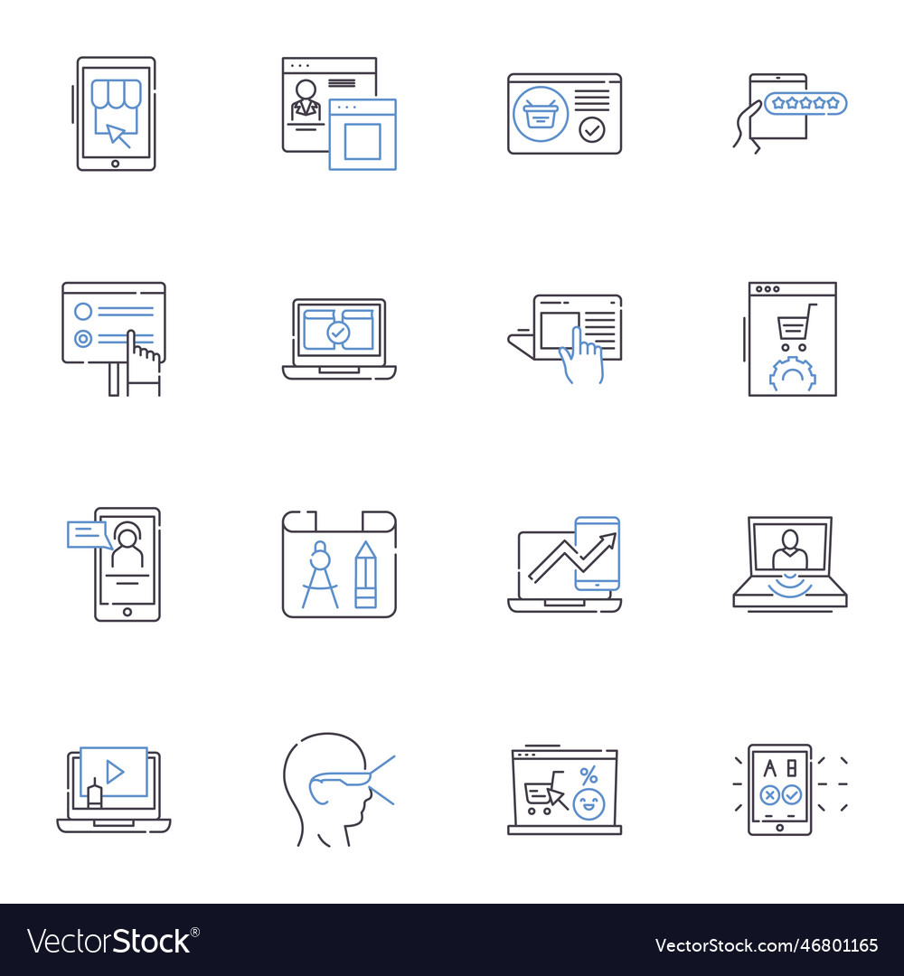 Genetic Algorithms Line Icons Collection Fitness Vector Image 1517