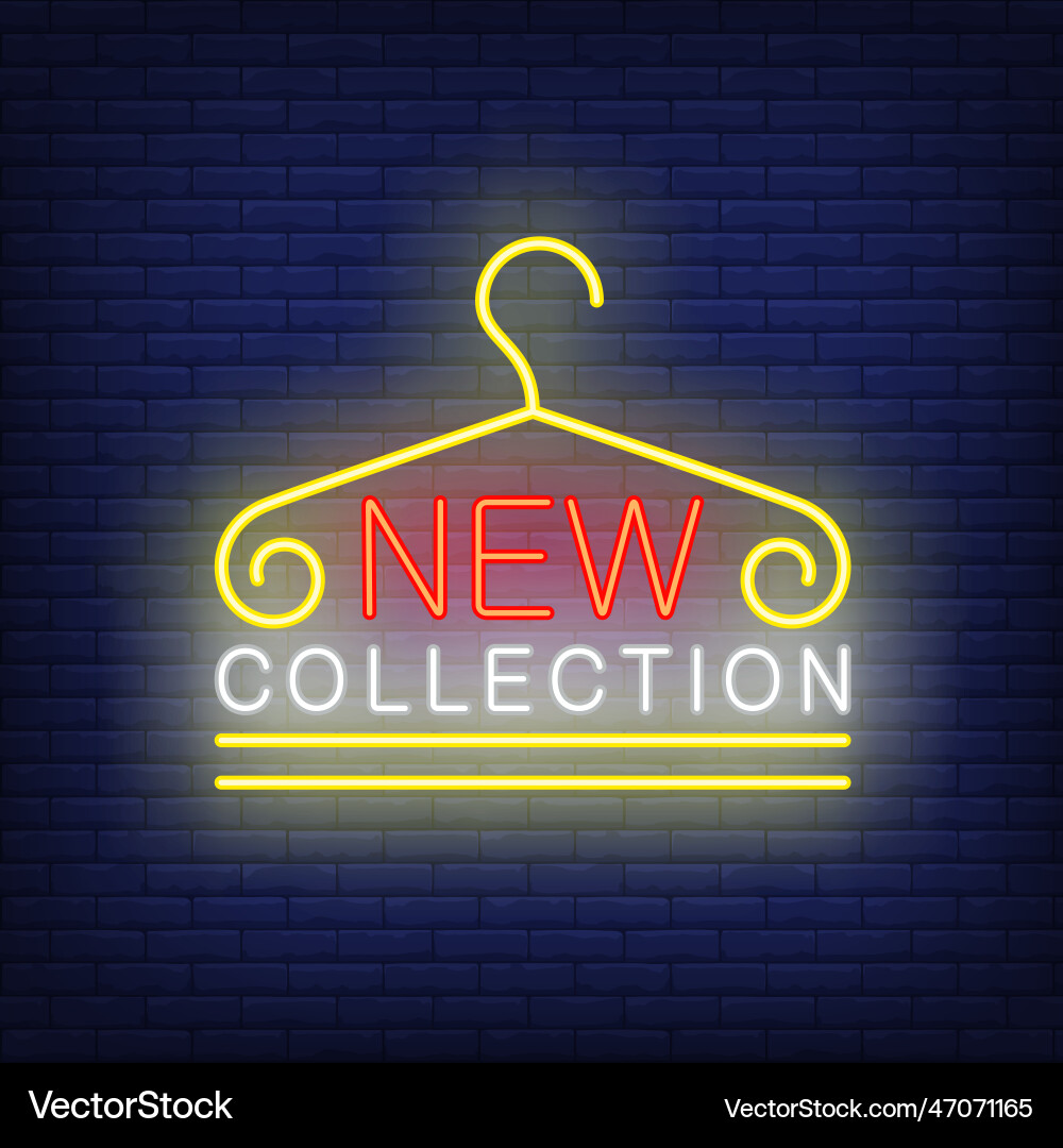 Hanger with lettering neon sign Royalty Free Vector Image