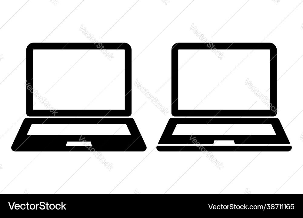 Laptop icon set computer icon Royalty Free Vector Image