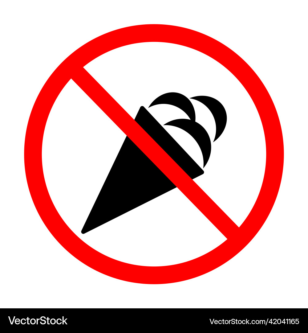 No ice symbol ice cream ice prohibited Royalty Free Vector