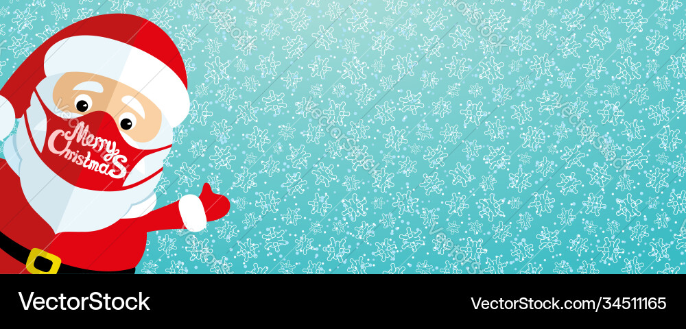 Santa claus in a protective mask Royalty Free Vector Image