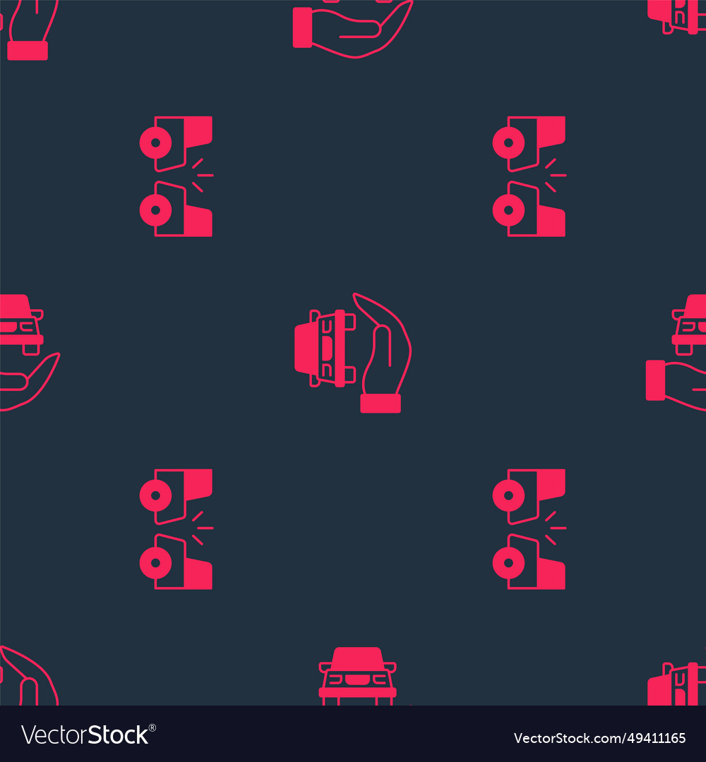 Set car accident and auto service check Royalty Free Vector Set car accident and auto service check Royalty Free Vector