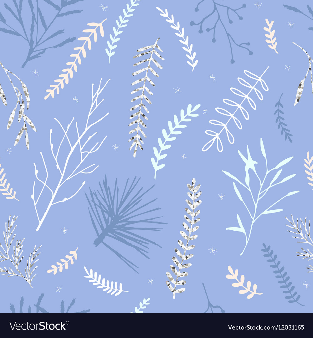 Winter branch pattern Royalty Free Vector Image