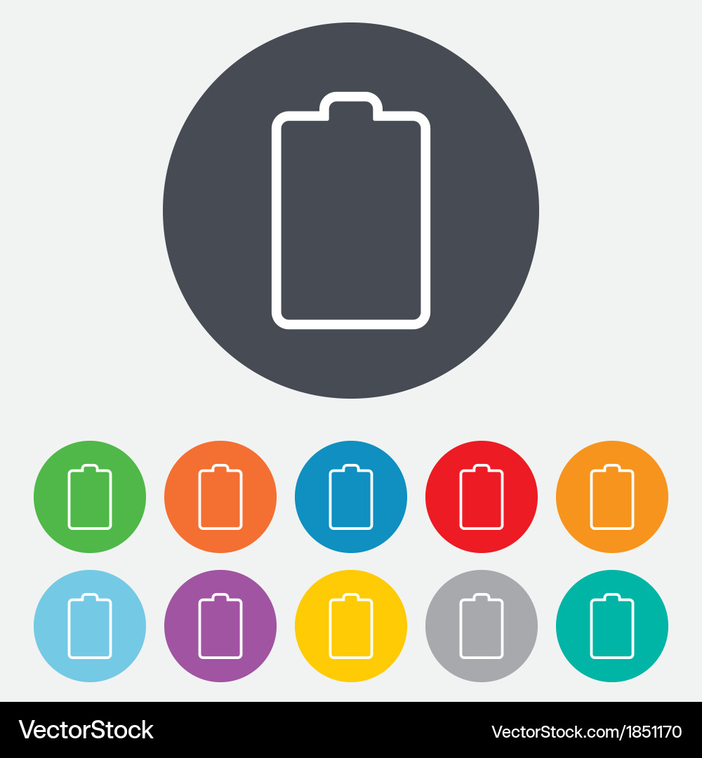 Battery empty sign icon low electricity symbol Vector Image