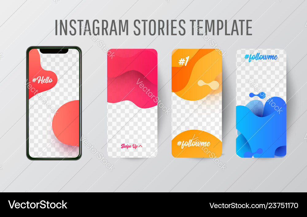 Beautiful story template collection Royalty Free Vector