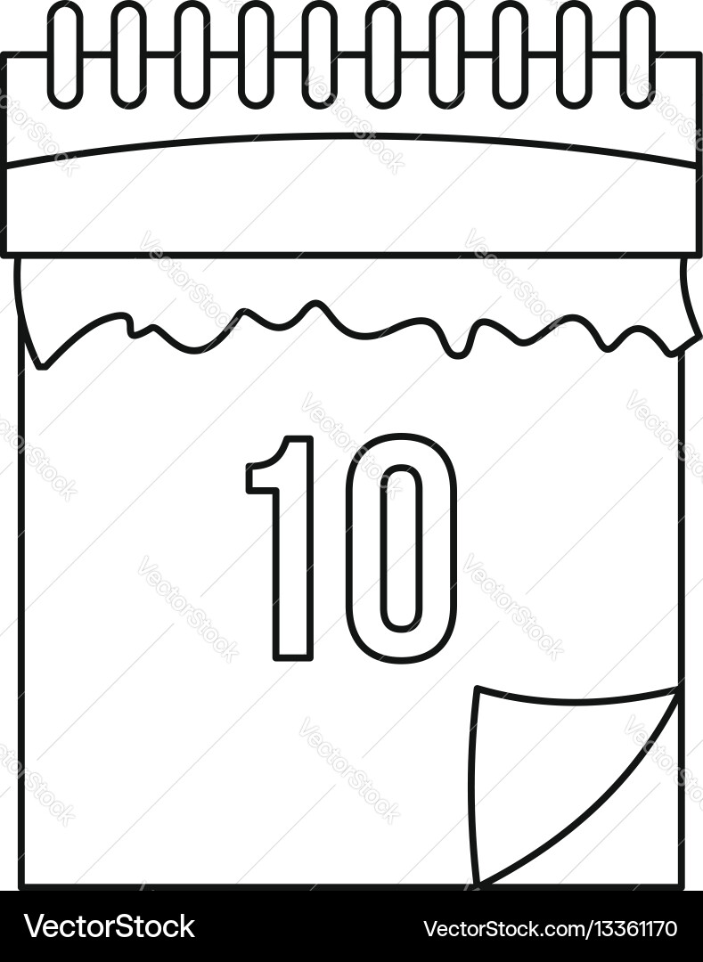 Calendar icon outline style Royalty Free Vector Image