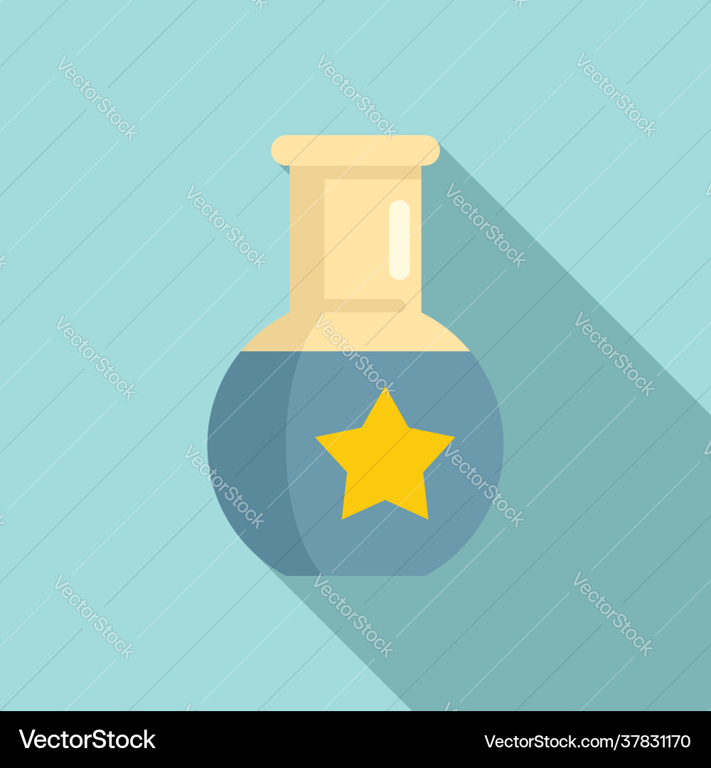 Chemical star flask icon flat style Royalty Free Vector