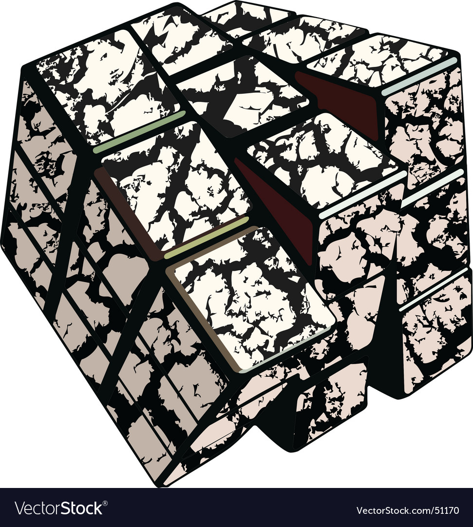 Cracked cube Royalty Free Vector Image - VectorStock