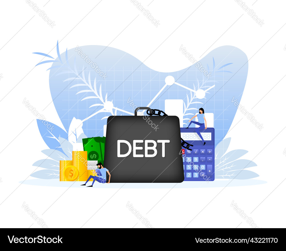 Debt people stock Royalty Free Vector Image - VectorStock