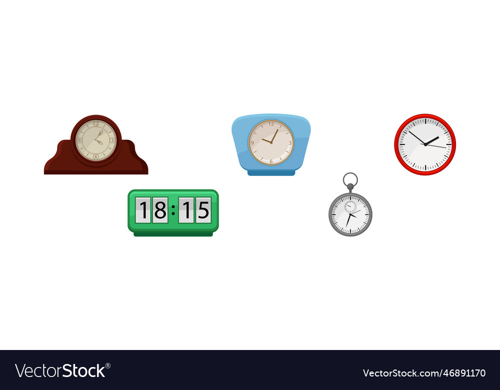Different clocks as device for measuring Vector Image