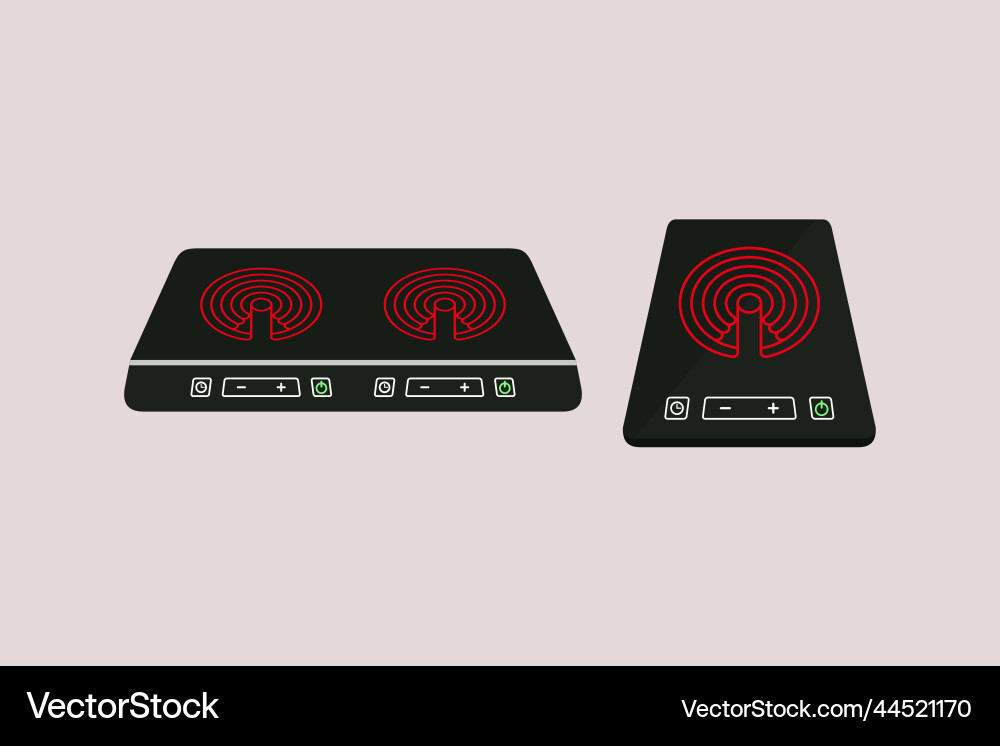 Electric stove design in flat style Royalty Free Vector