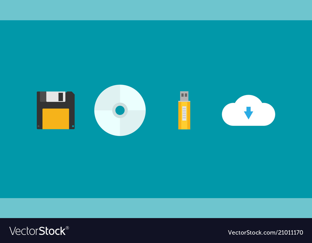 Flat evolution storage devices Royalty Free Vector Image