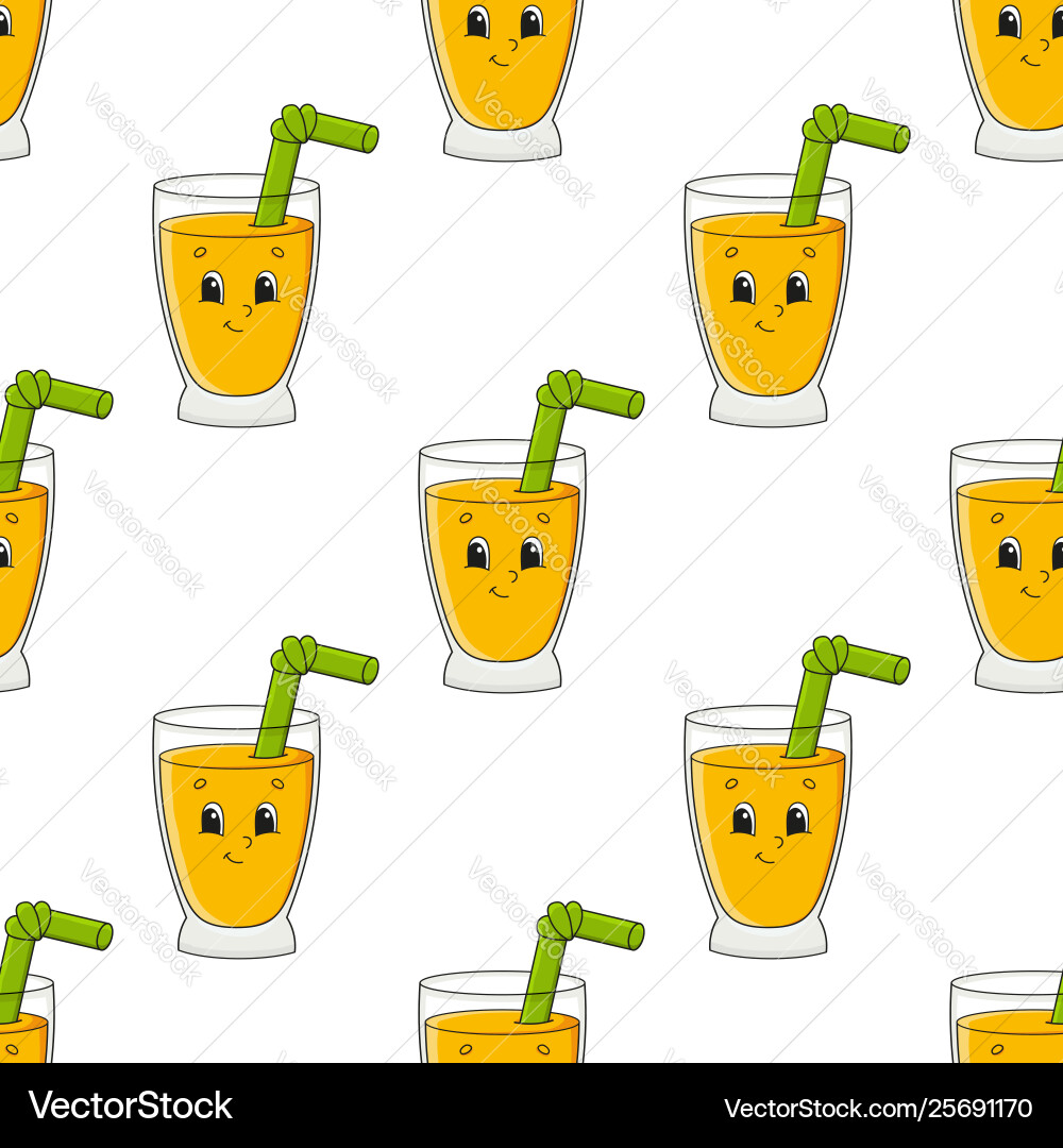 Happy glass colored seamless pattern with cute Vector Image