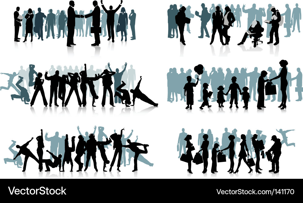 Huge crowd Royalty Free Vector Image - VectorStock
