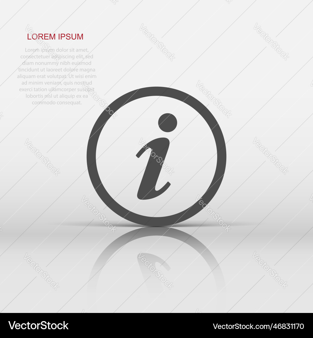 Information icon in flat style speech sign Vector Image