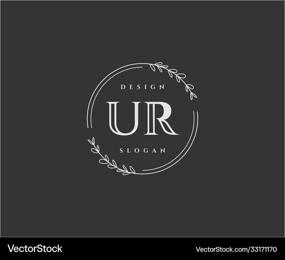 Initial ur beauty monogram and elegant logo design