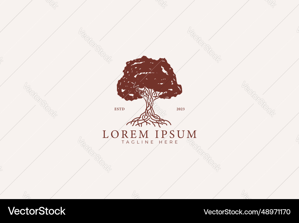 Logo natural park tree unique detailed concept Vector Image